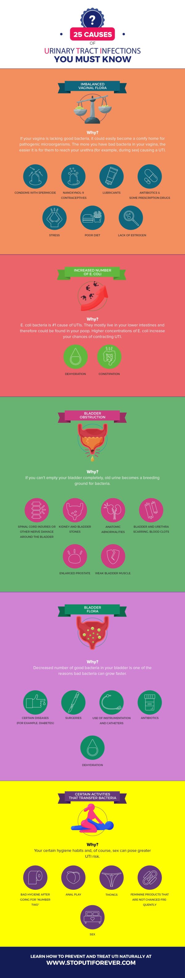 Infographic: Causes of UTI in adults - Stop UTI Forever